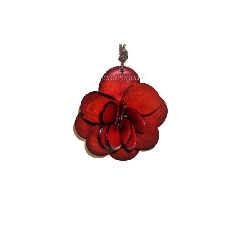 Sautoir Flor de Tagua en tagua, ivoire végétal, corozo - Flor de Tagua