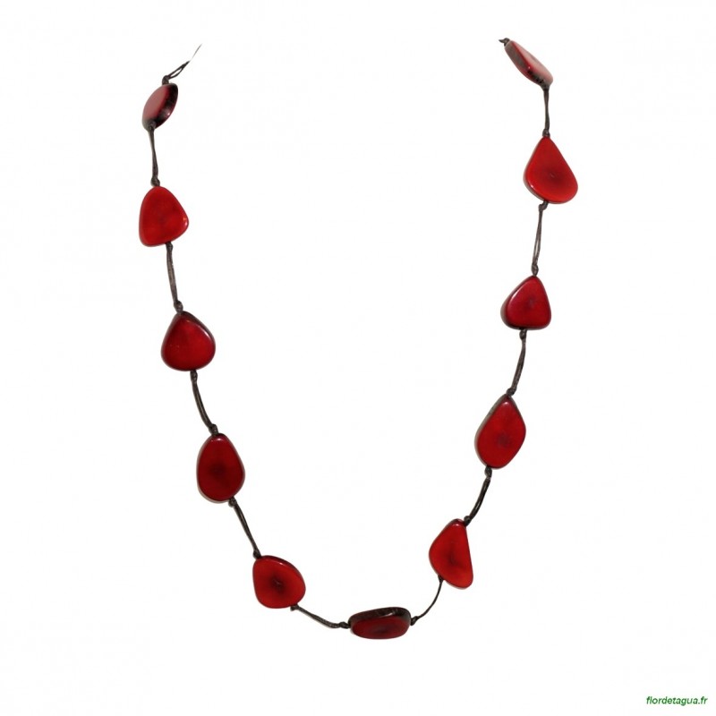 Sautoir Mindo en tagua, ivoire végétal, corozo - Flor de Tagua