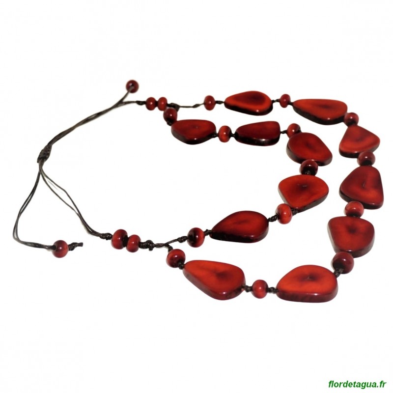 Collier Mindo en tagua, ivoire végétal, corozo - Flor de Tagua